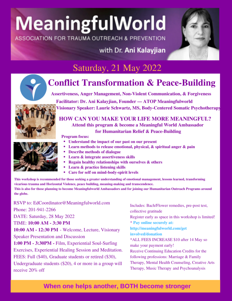 2022, 28 May Stage III, Conflict Transformation & Peace Building ...